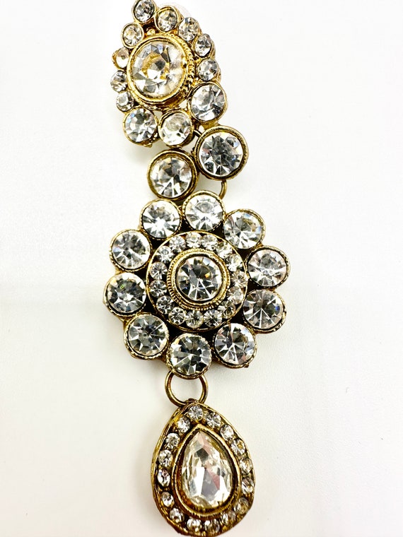 Vintage Asian - Indian Wedding gold tone crystal Tikk… - Gem