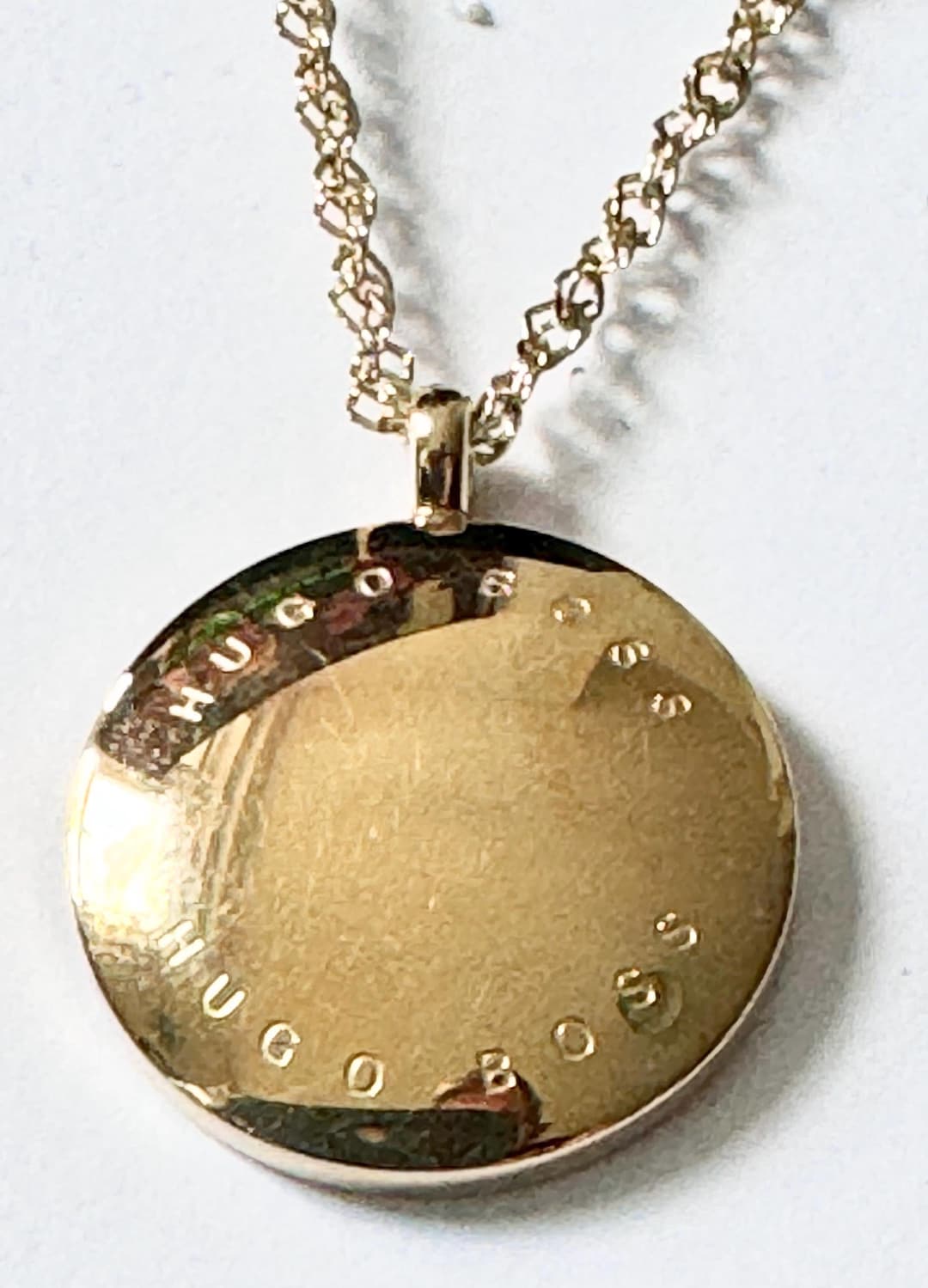 Hugo Boss Ladies Medallion Gold Plated Necklace 1580157, New in Box ...