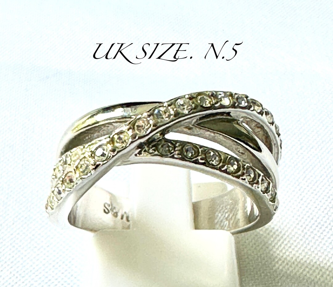 Vintage Ladies Silver Plate Costume Dress Ring , Crossover With ...