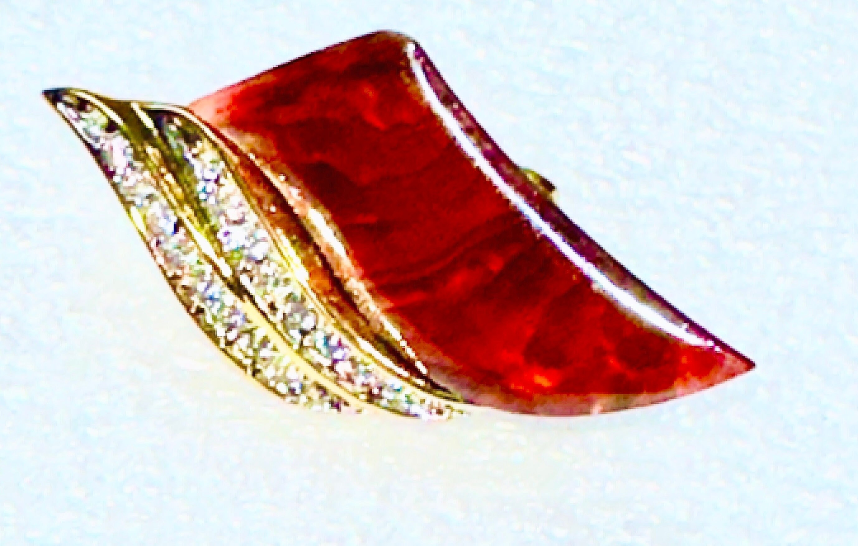 Vtg Ladies Gold Plate Amber Crystal Flame. Fith Avenue Clip - Etsy