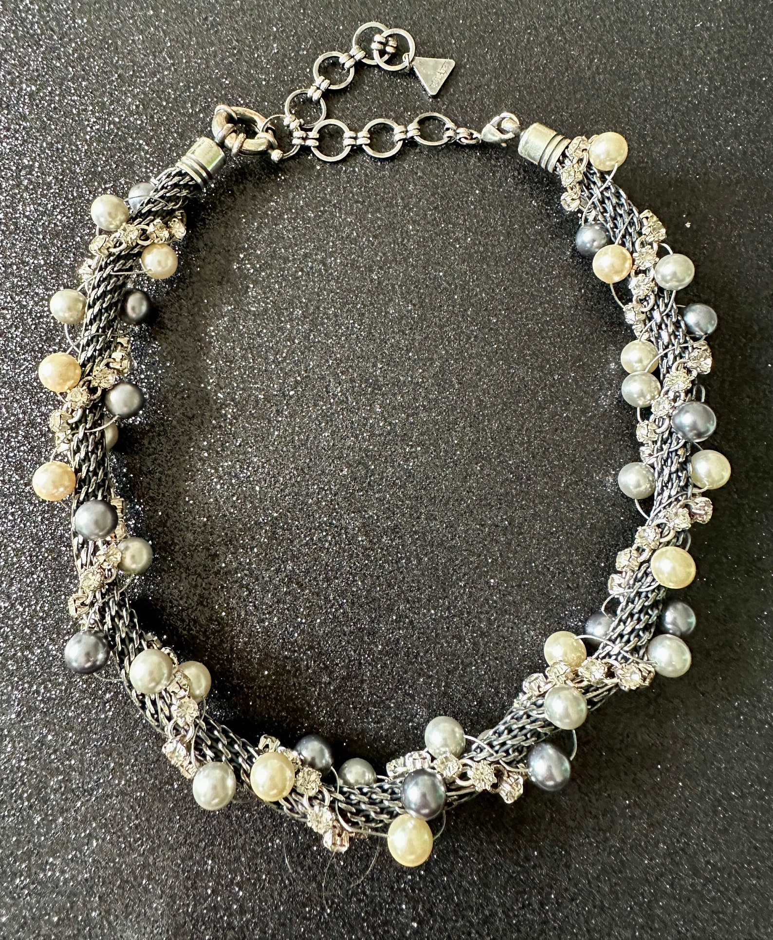 Bulatti Vintage Silver Plate FWP Crystal Statement Collar Necklace , as ...