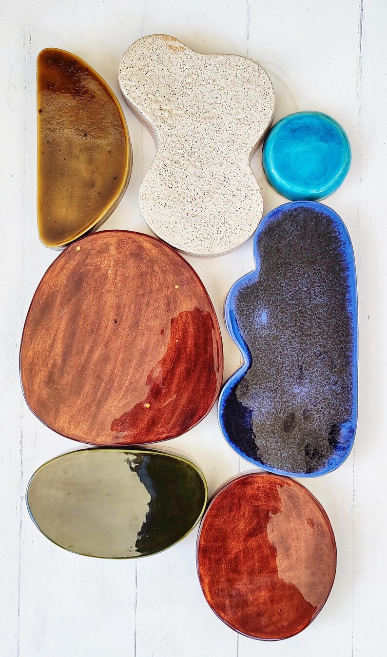 Colorful Abstract Ceramic Wall Art, Modern Handmade Wall Sculpture ...