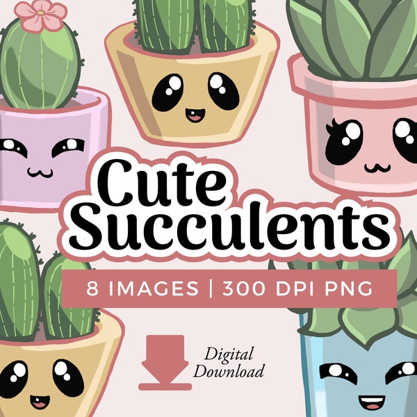 Kawaii Cactus Art - Etsy