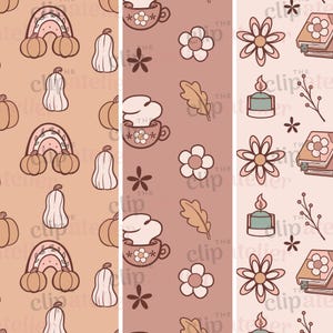 Boho Fall Seamless Patterns: Autumn Digital Paper Pack (JPG, Digital ...