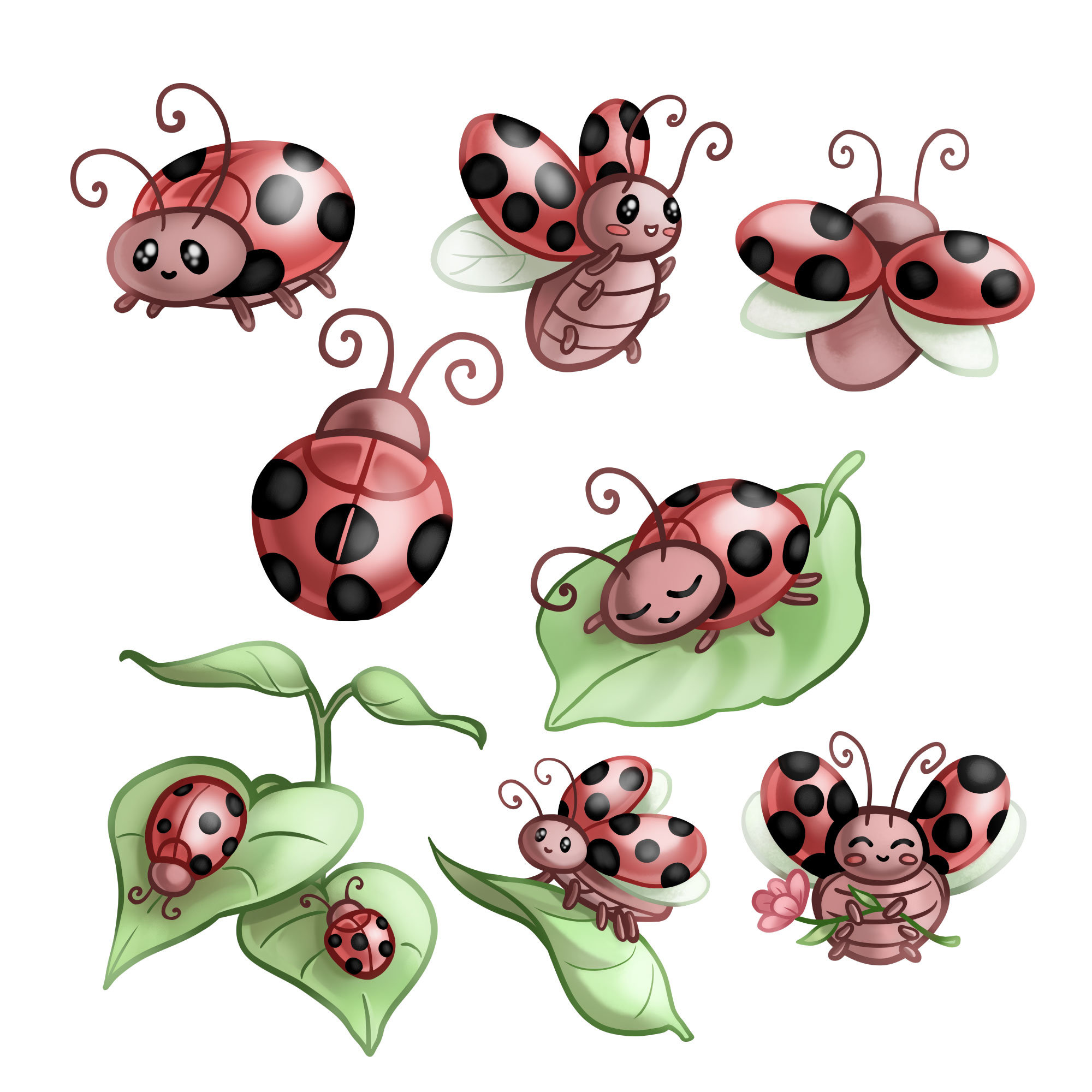 Ladybugs Clipart Illustrations Cute Ladybug Clip Art Download Flower ...