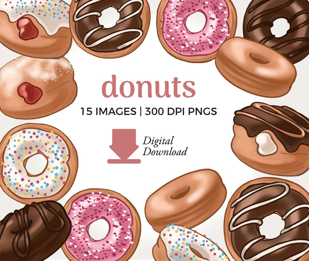 Donuts Clipart Illustrations Sweets and Dessert Download Sprinkle Donut ...