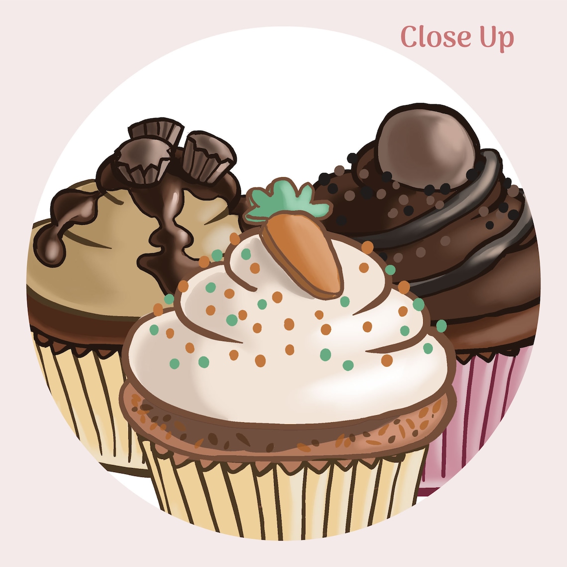 Cupcake Clipart Illustrations Sweet Treat Instant Download | Etsy