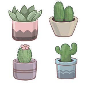 Earthy Succulents Clipart Illustrations | Potted Plant Clip Art ...