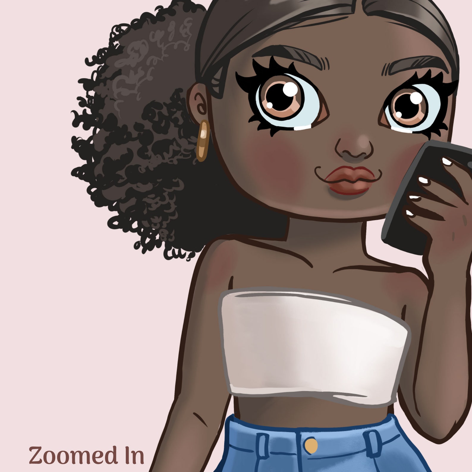 Ripped Denim Jeans Fashion Girl Clipart Chibi Fashion Girl - Etsy