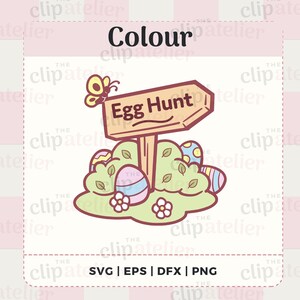 Easter Egg Hunt Sign SVG Clipart Image | Hand Drawn PNG & Vector ...