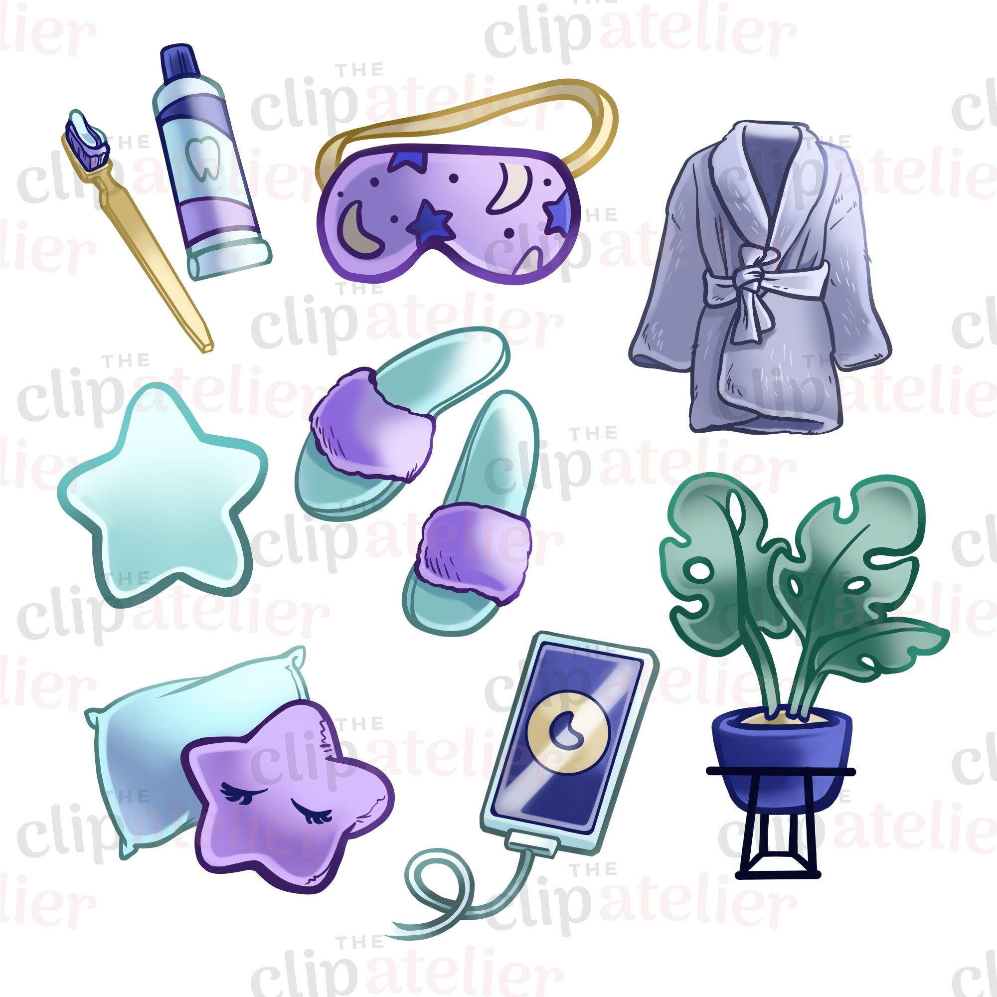 Night Routine Clipart Illustrations Good Night Planner PNG Download ...