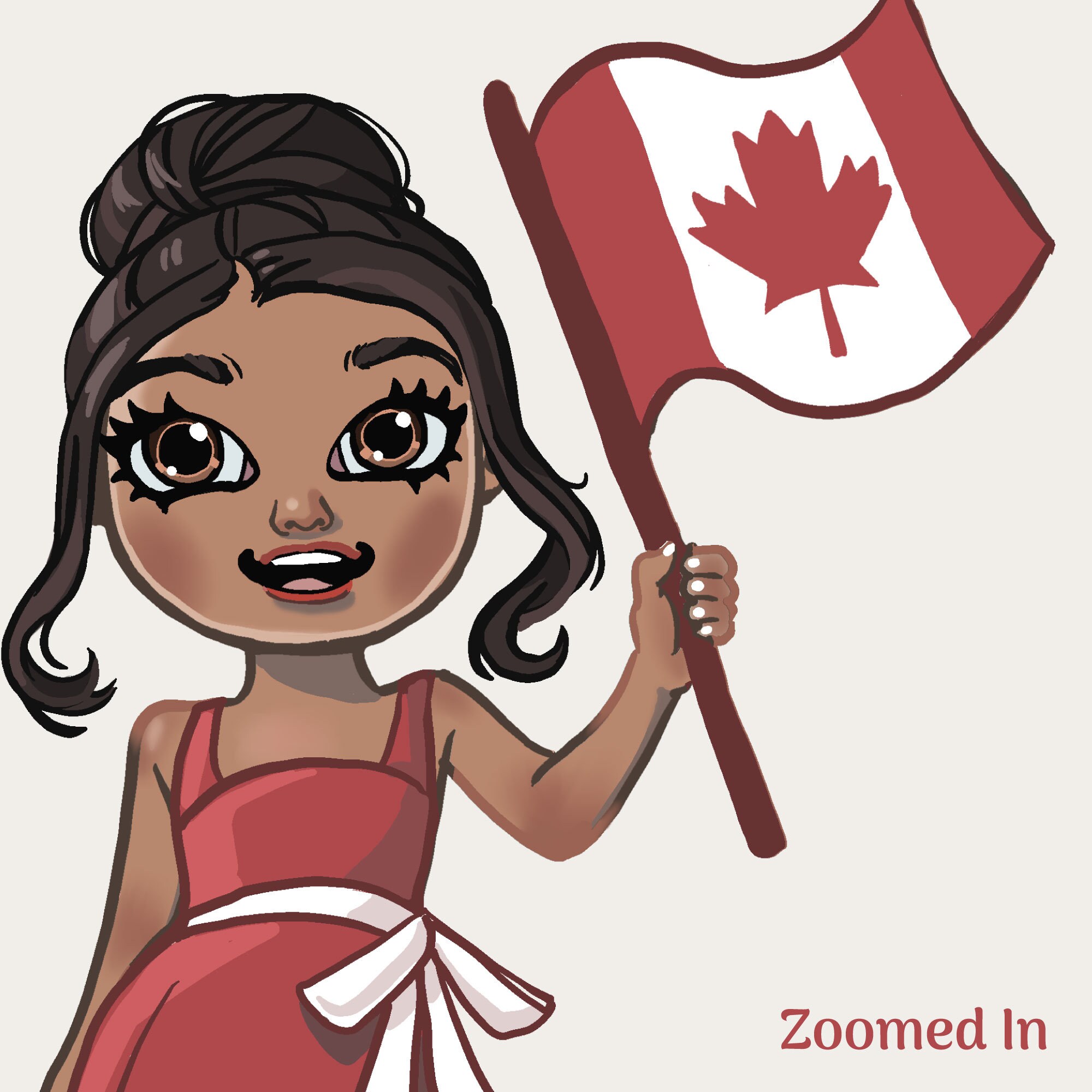 Canada Day Fashion Doll Clipart Illustration Red Dress Clipart Fashion ...