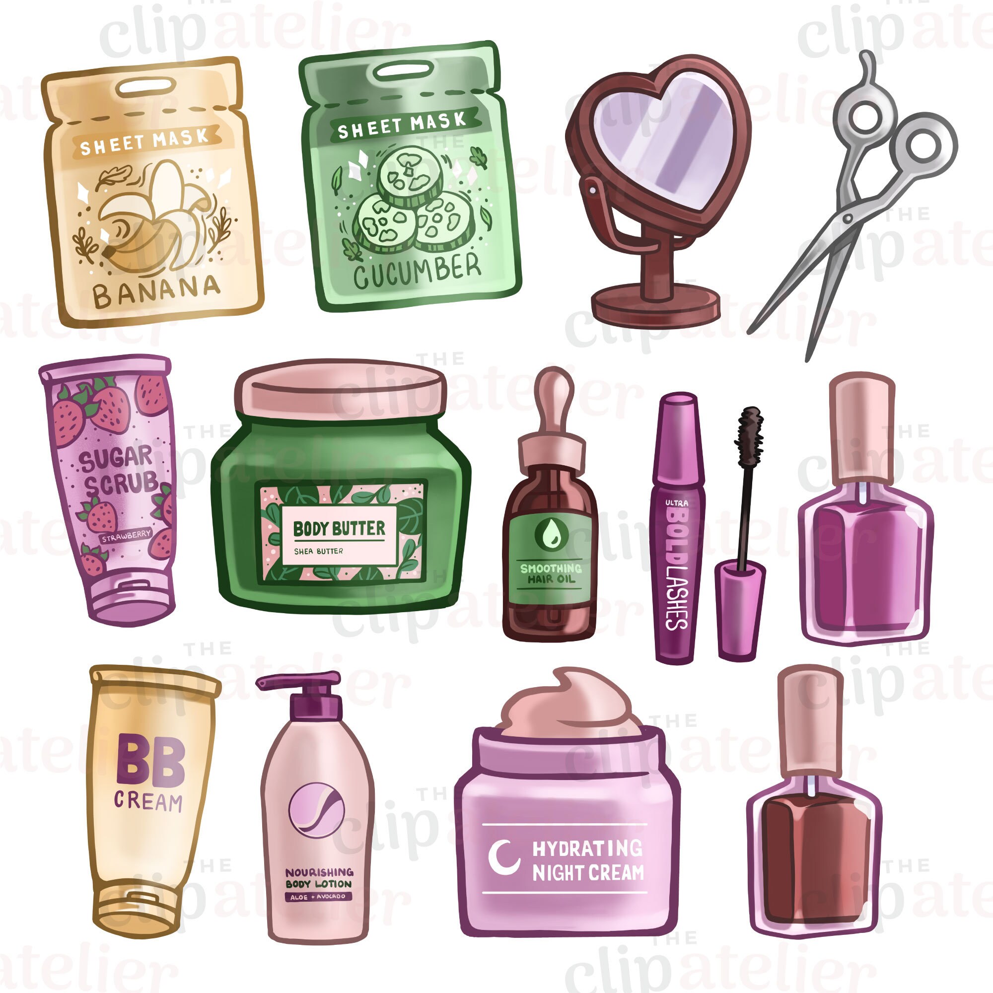 Beauty Products Clipart Illustrations | Cosmetics PNG Download ...