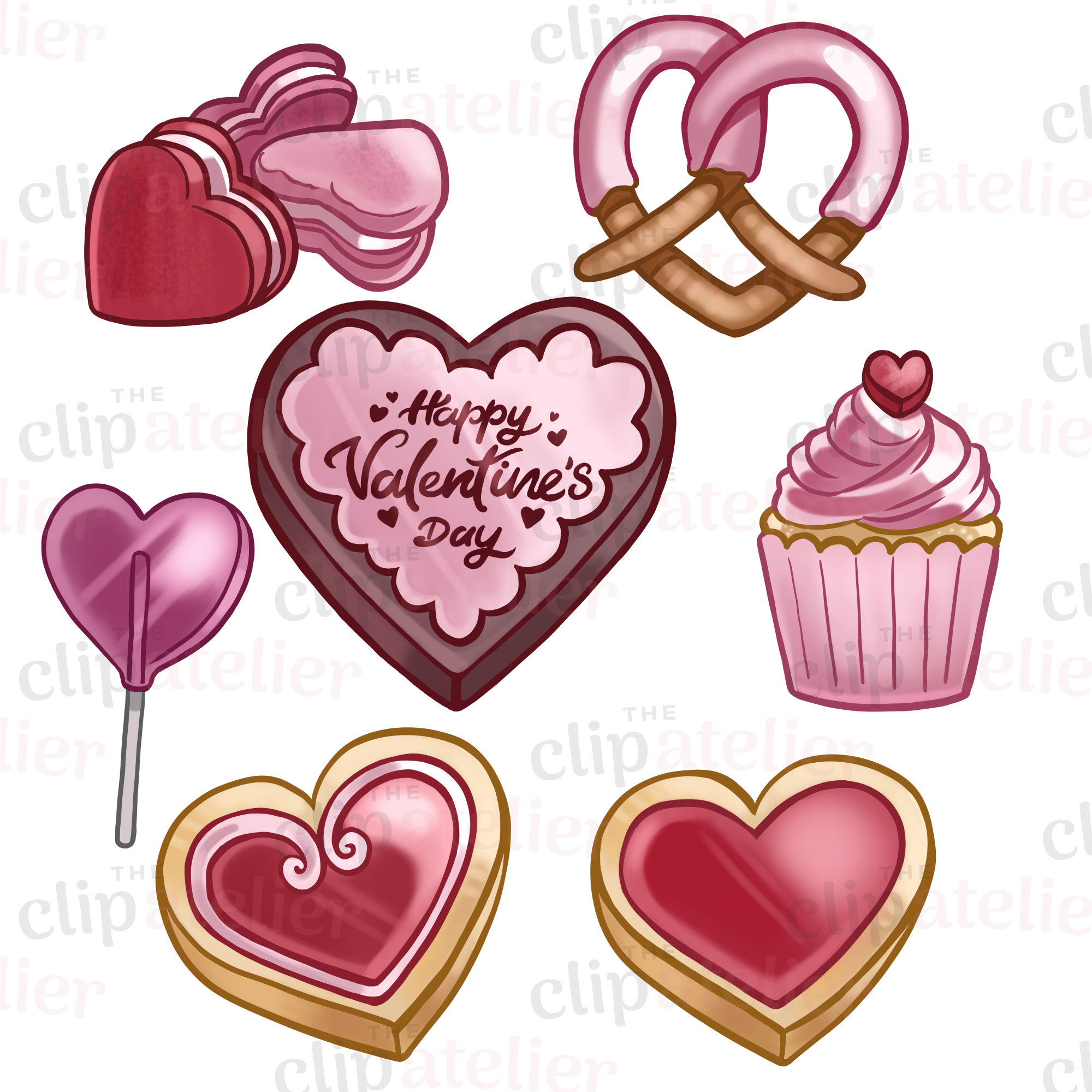 Valentine Treats Clipart Illustrations V-day Candy Instant - Etsy