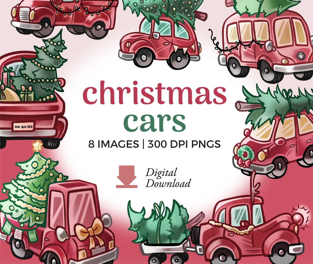 Christmas Cars Clipart Illustrations | Festive Holiday Clip Art ...