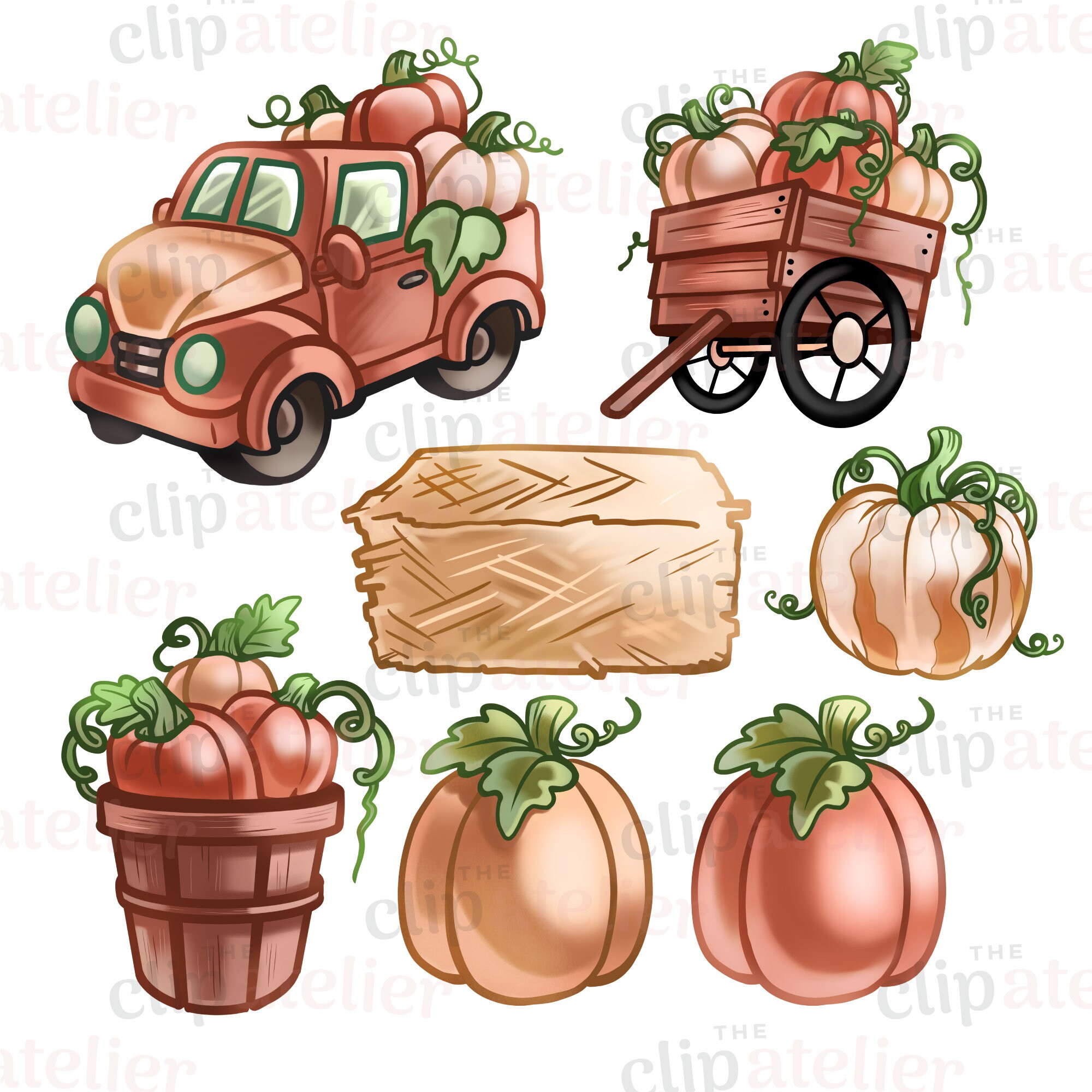 Pumpkin Patch Clipart Illustrations Pumpkin Picking PNG Clip Art ...
