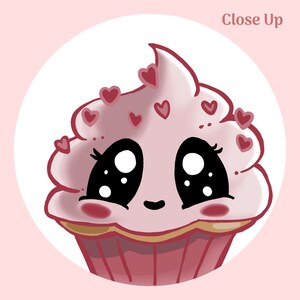 Cute Cupcake Clipart Illustrations | Sweet Kawaii Cake Digital Download ...