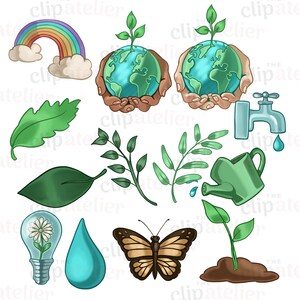 Earth Day Clipart Illustrations | Save the Earth PNG Download | Eco ...