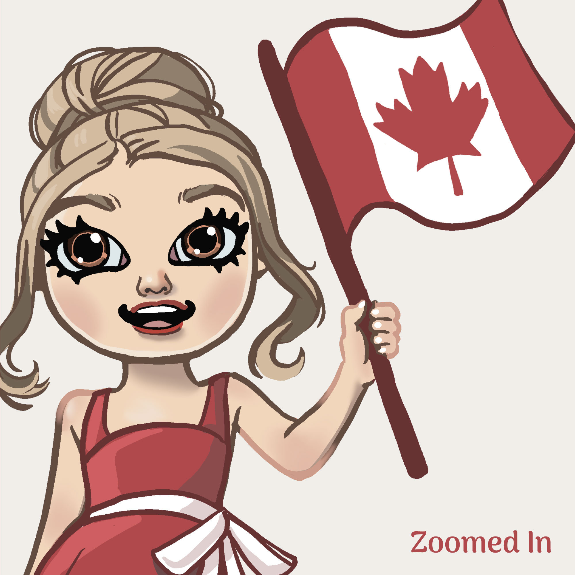Canada Day Fashion Doll Clipart Illustration Red Dress Clipart Fashion ...