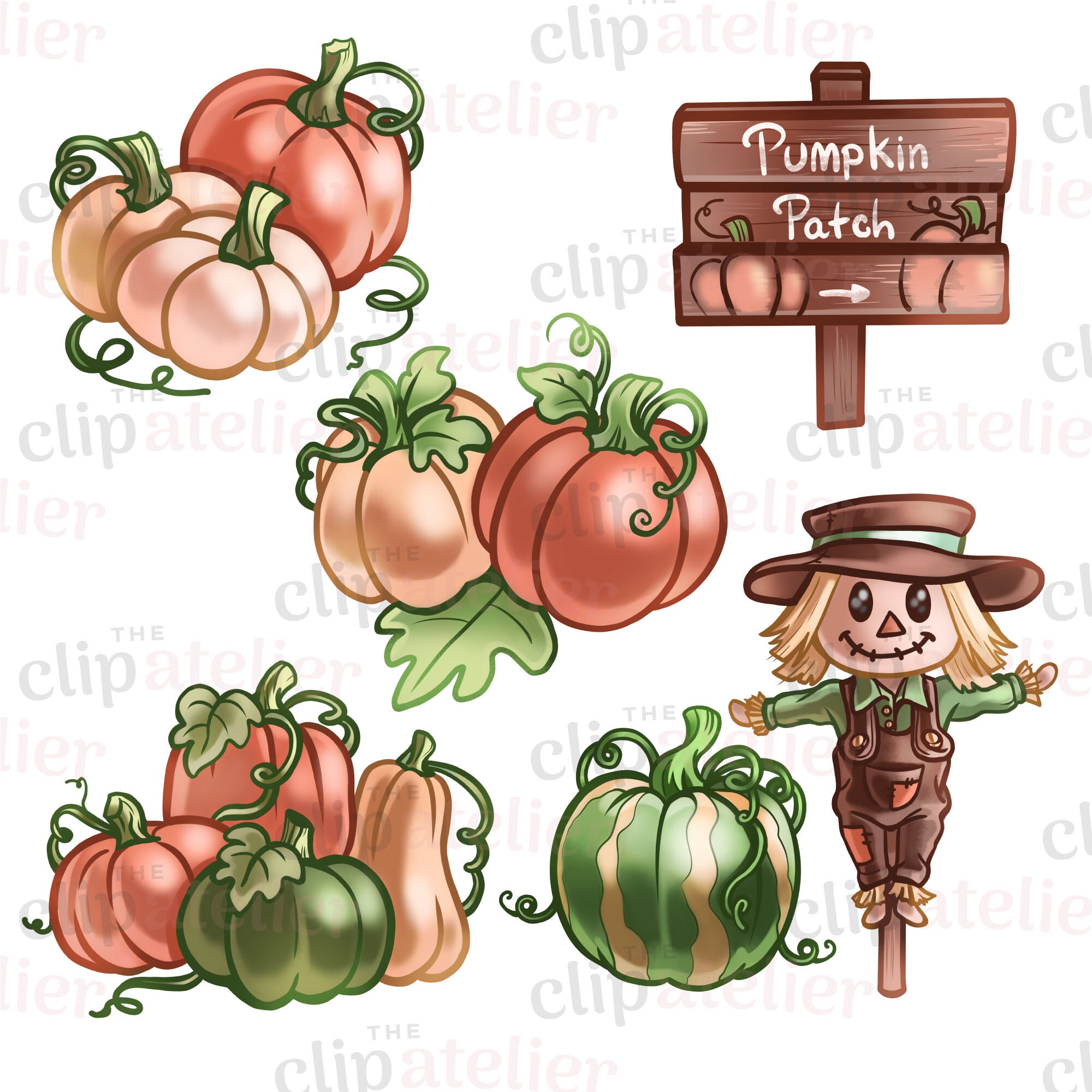Pumpkin Patch Clipart Illustrations Pumpkin Picking PNG Clip Art ...