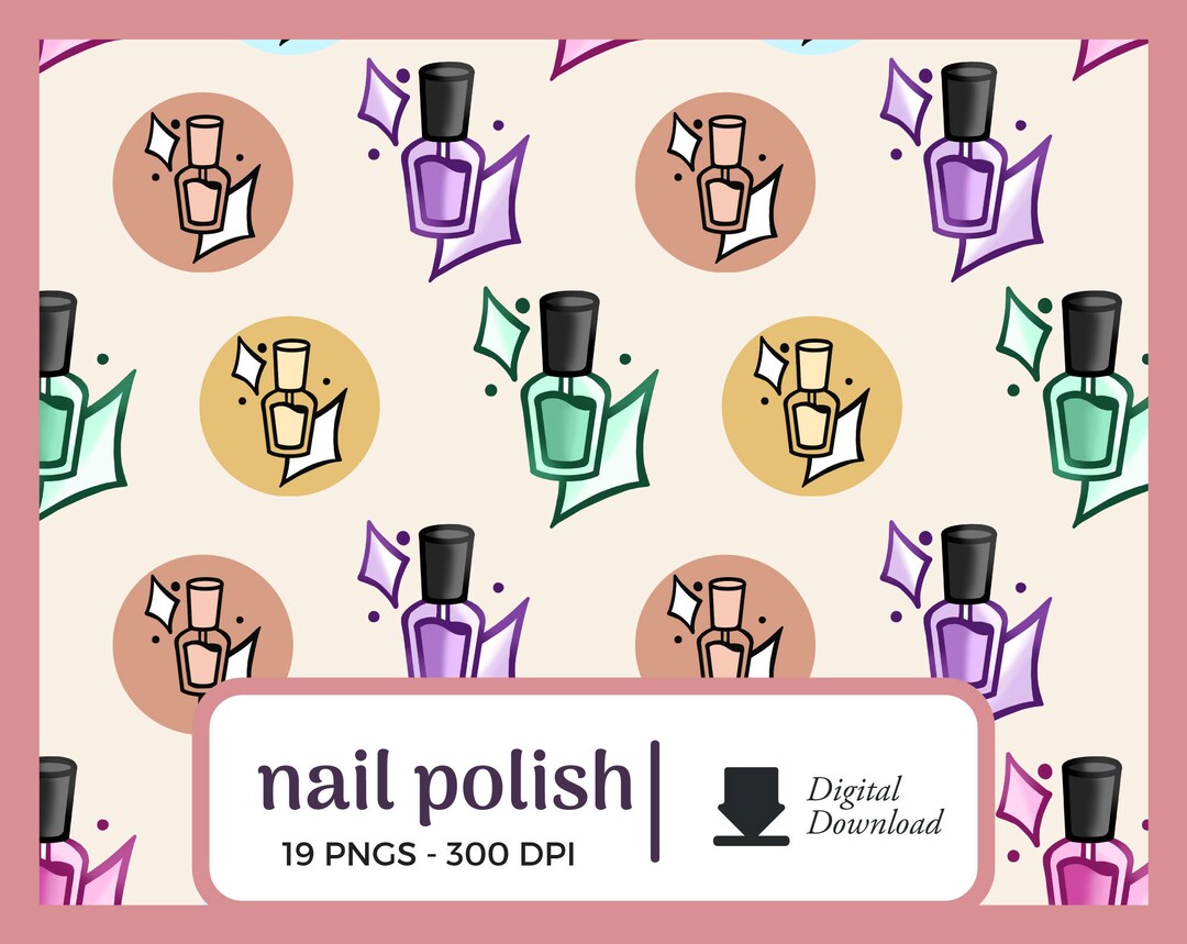 Manicure Reminder Planner Icons | Nail Polish PNG Download | Nail Salon ...