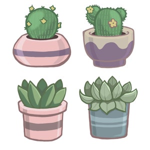 Earthy Succulents Clipart Illustrations | Potted Plant Clip Art ...
