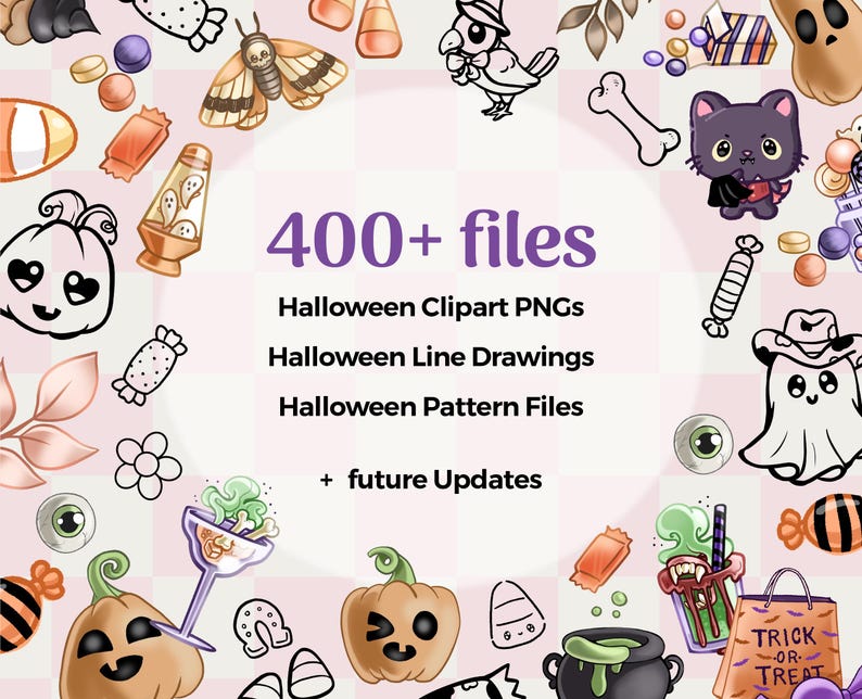 Spooky Halloween Clipart Bundle | Kawaii PNG Graphics (digital Download ...