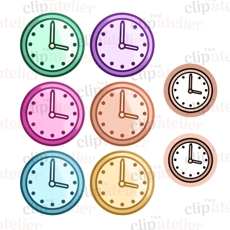 Clock Planner Icons Schedule PNG Download to - Etsy