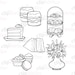 Tea Party Line Art Illustrations | Afternoon Tea PNG Digital Download ...