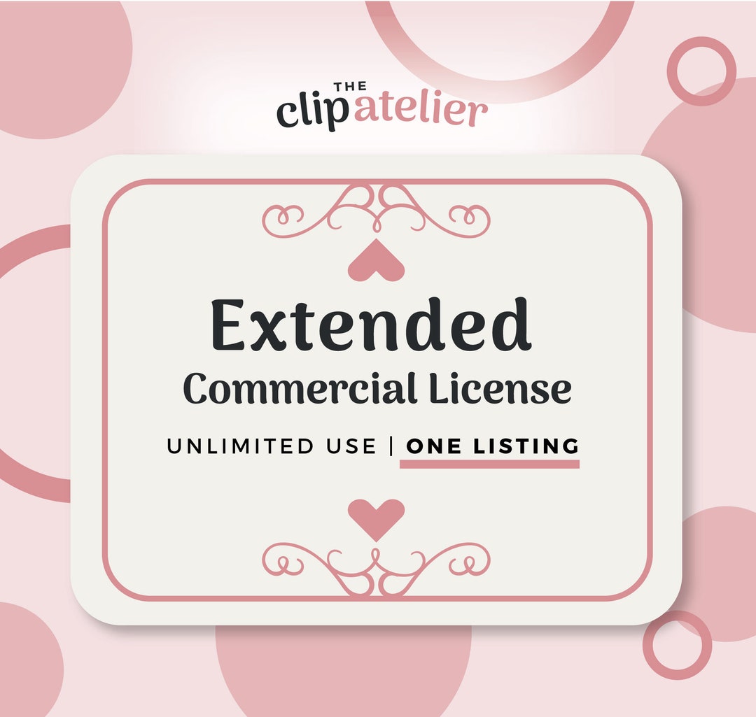 Extended Commercial License for One Clipart Set or Digital Paper Pack ...