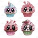 Cute Cupcake Clipart Illustrations | Sweet Kawaii Cake Digital Download ...