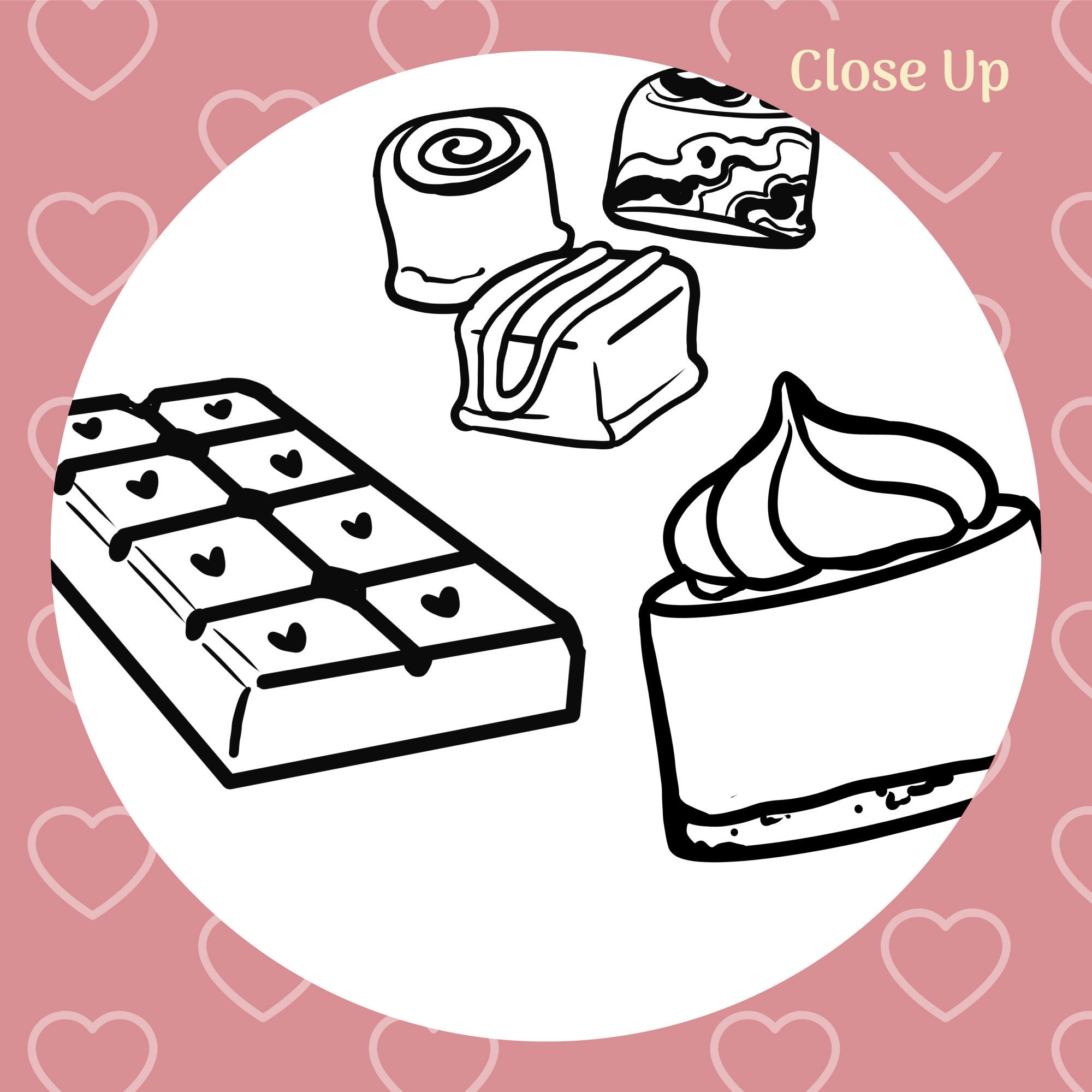 Chocolate Line Art | Hand-drawn Clipart Images | Digital Stamps and ...
