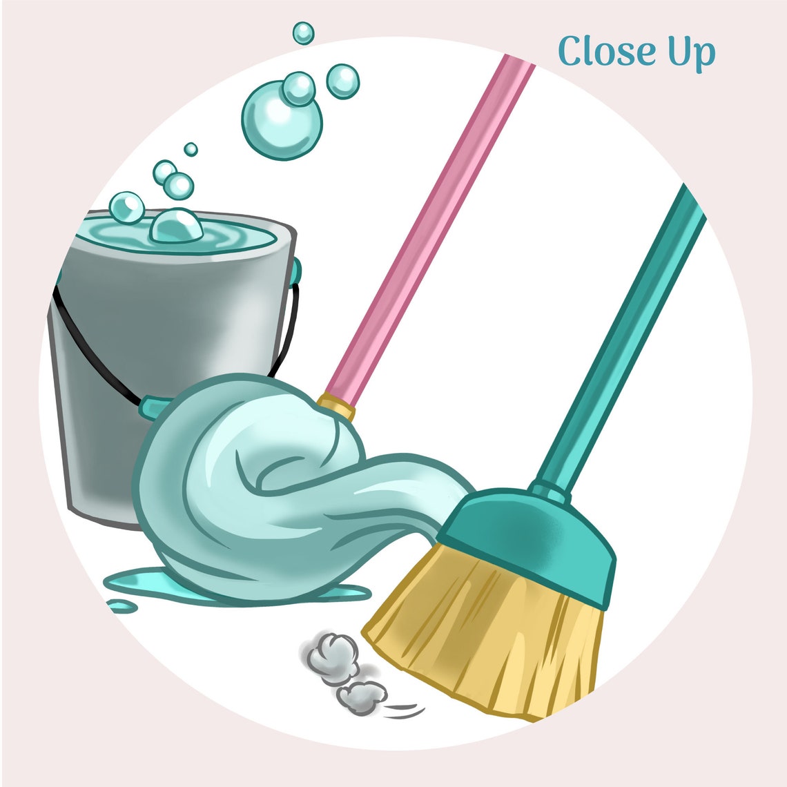 Cleaning Clipart Illustrations Household Chores Digital | Etsy