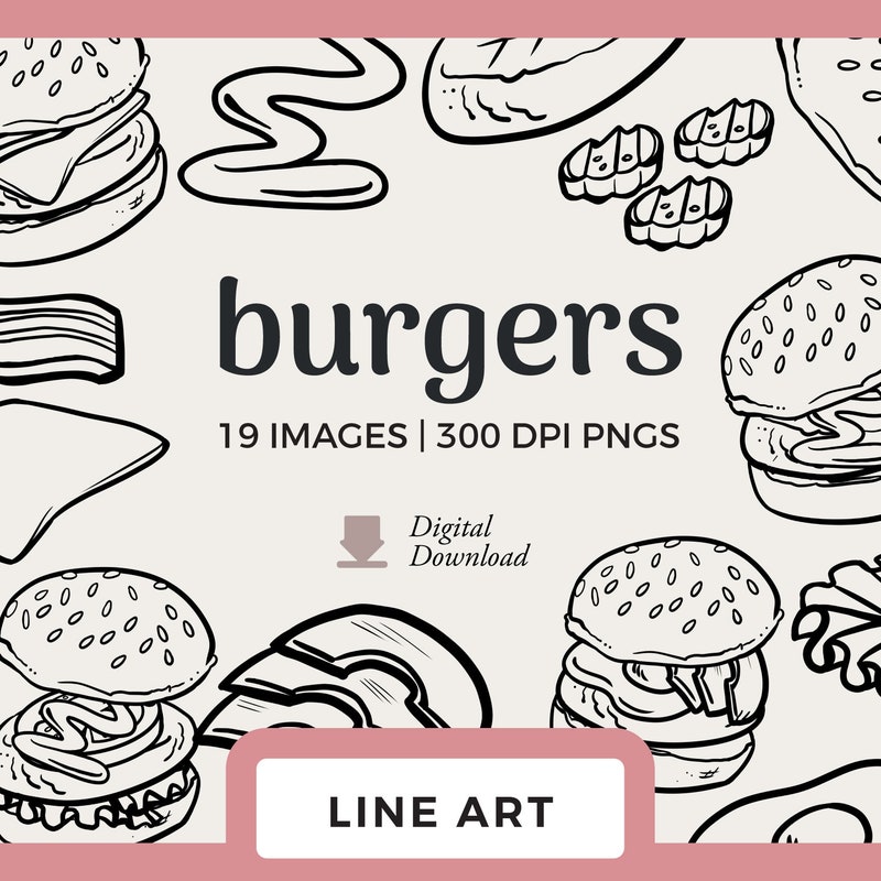 Burger Stamp - Etsy