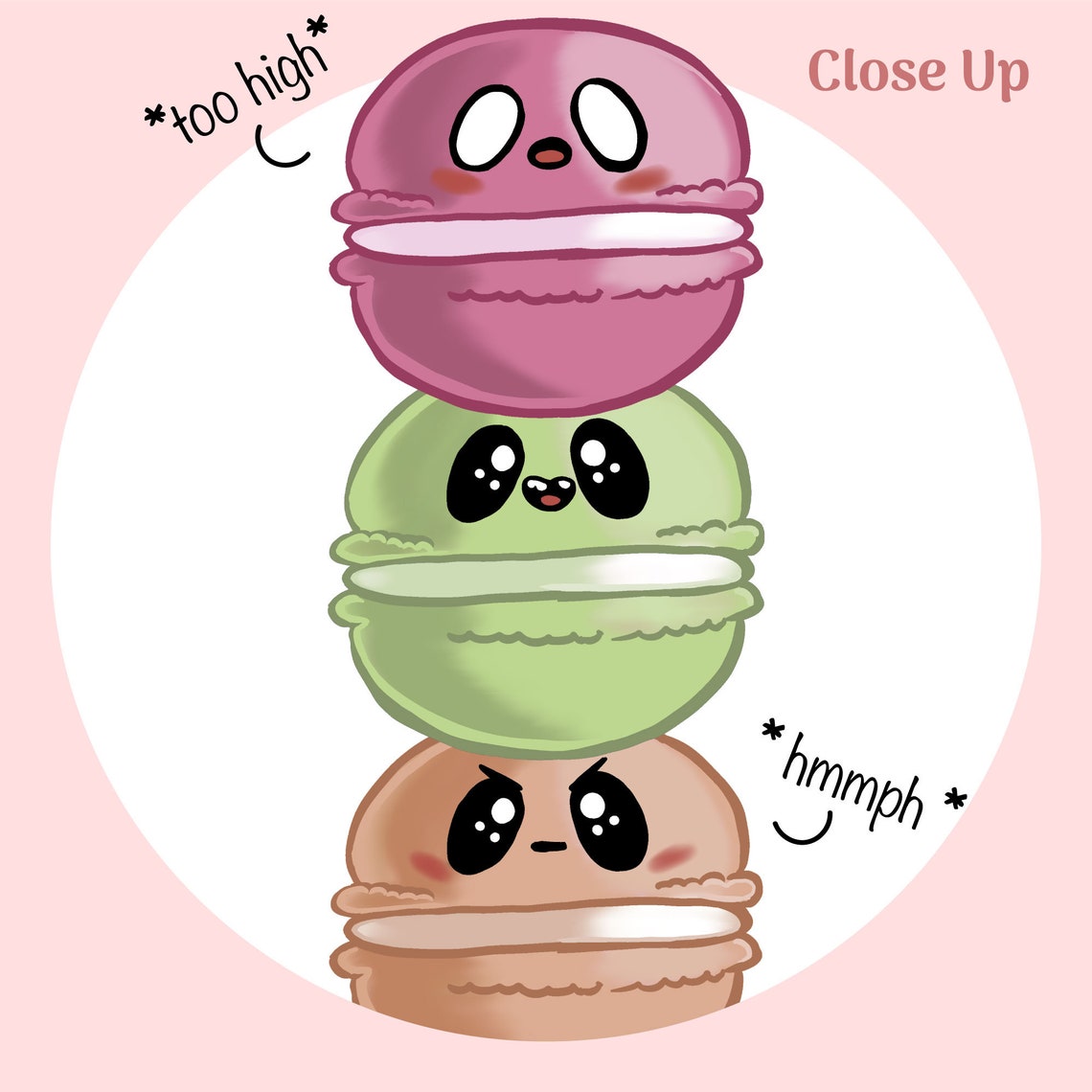 Cute Macarons Clipart Illustrations Kawaii Instant (Download Now) - Etsy