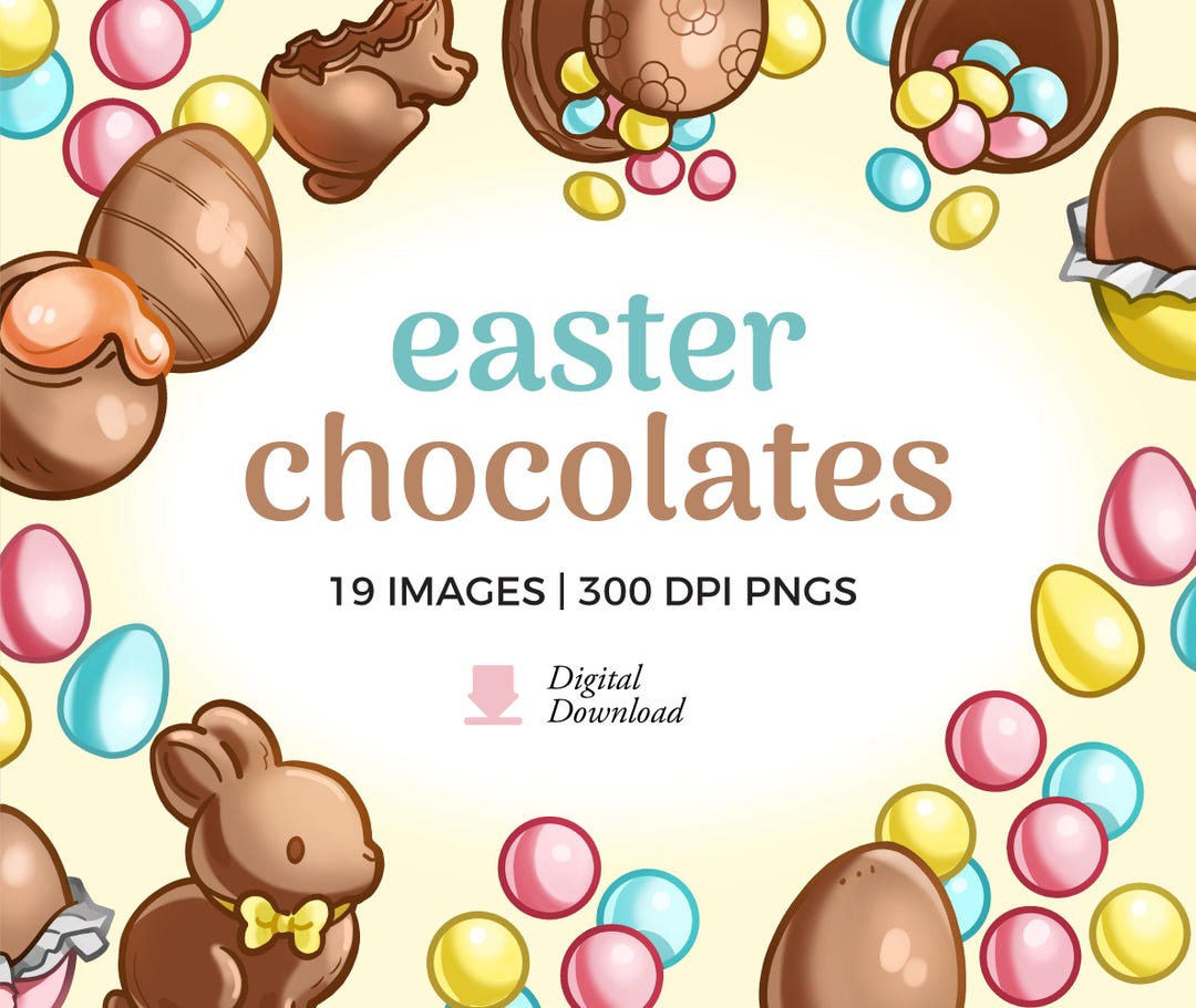 Easter Chocolates Clipart Illustrations | Chocolate Easter Egg PNG ...