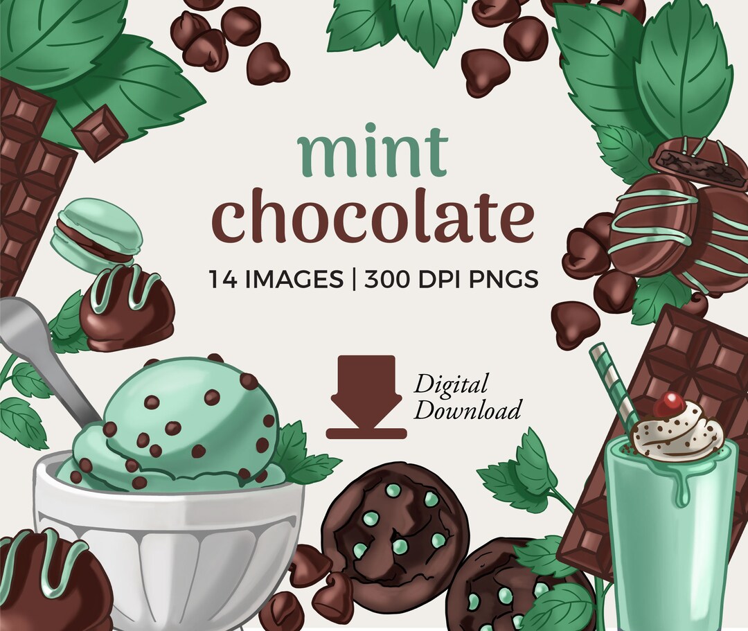 Mint Chocolate Dessert Clipart | Chocolate Cake Png Instant Download ...