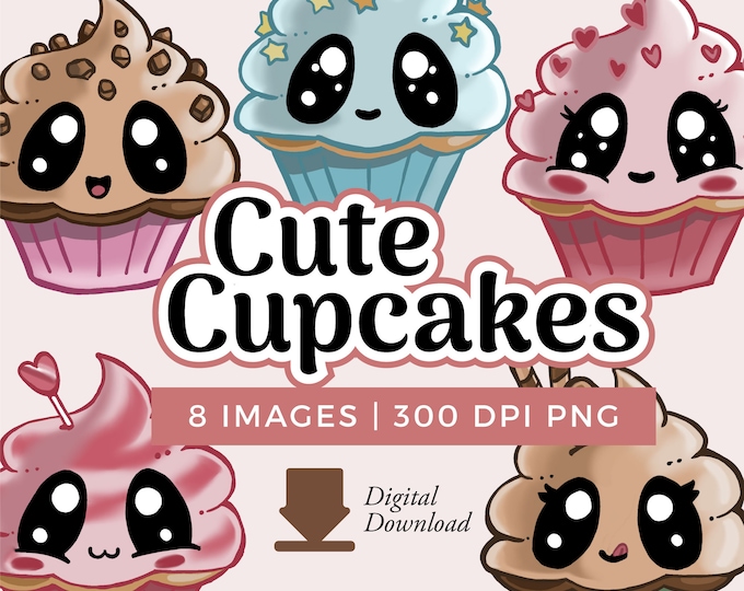 Digital Clip Art Set and Digital Paper - Cute Tea Party. Kawaii Clip ...