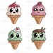 Cute Ice Cream Cones Clipart Illustrations | Sweet Kawaii Digital ...
