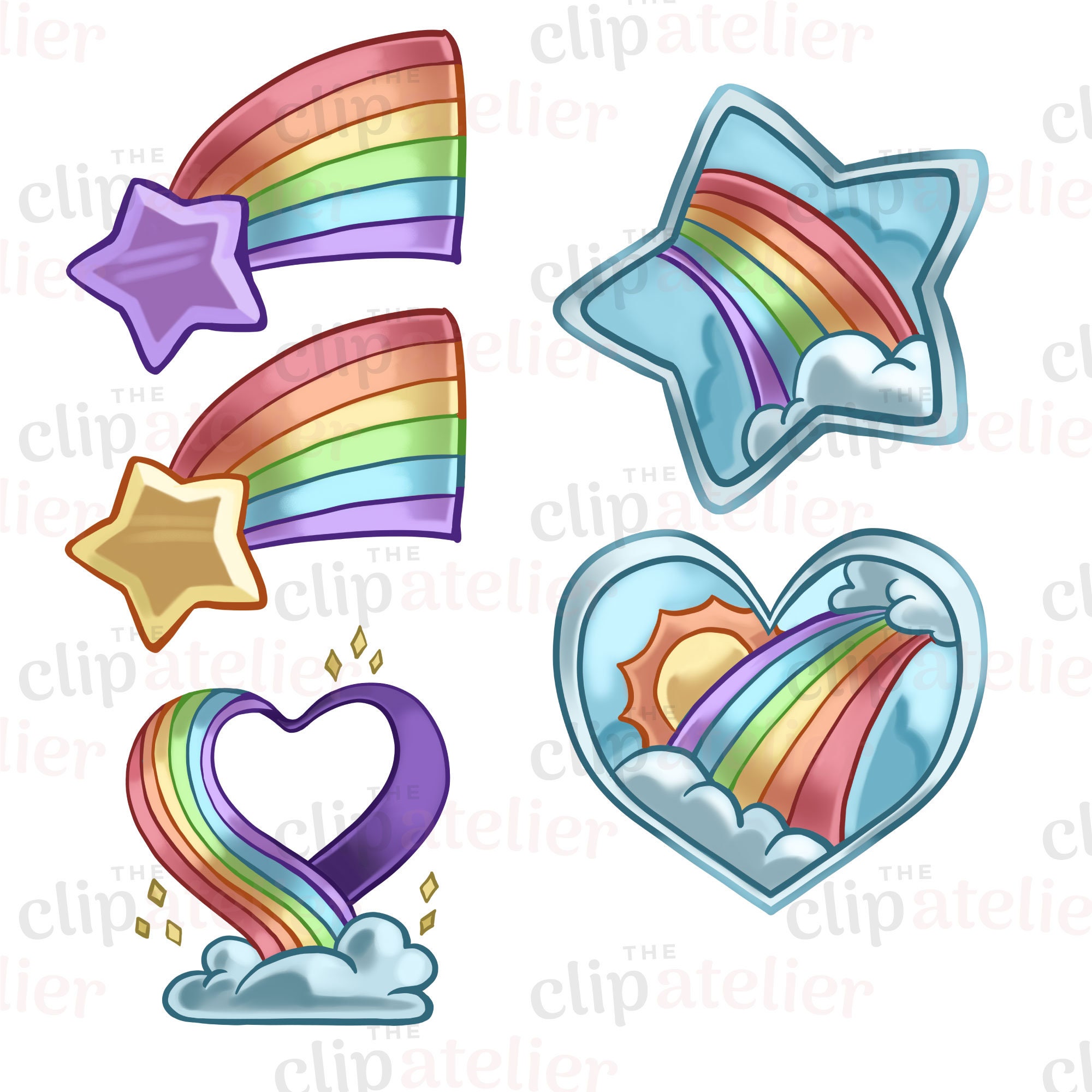 Rainbow Clipart Illustrations Colourful Rainbows Clip Art Download ...