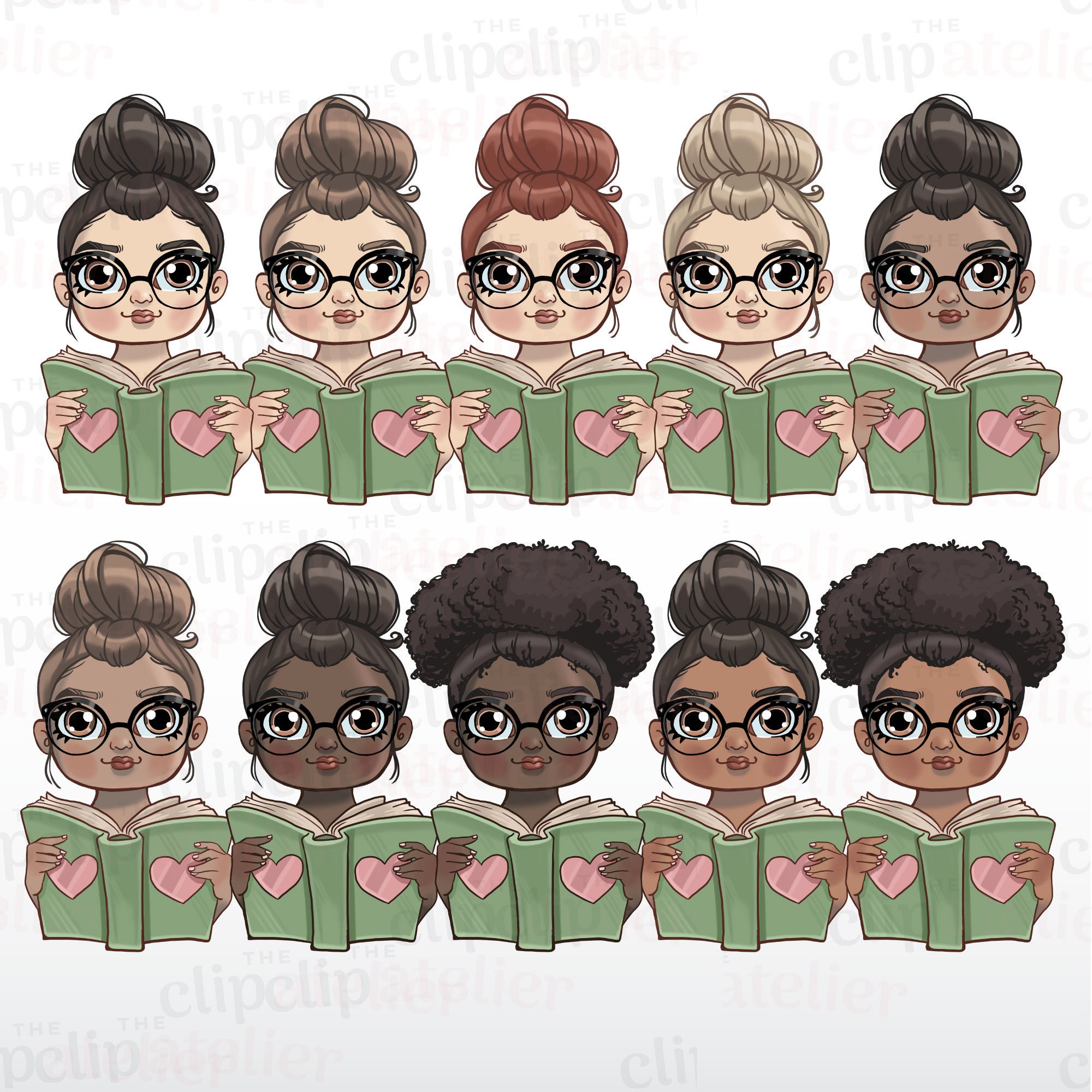 Books Planner Doll Clipart Book Lover Clipart Download Reading Fashion ...