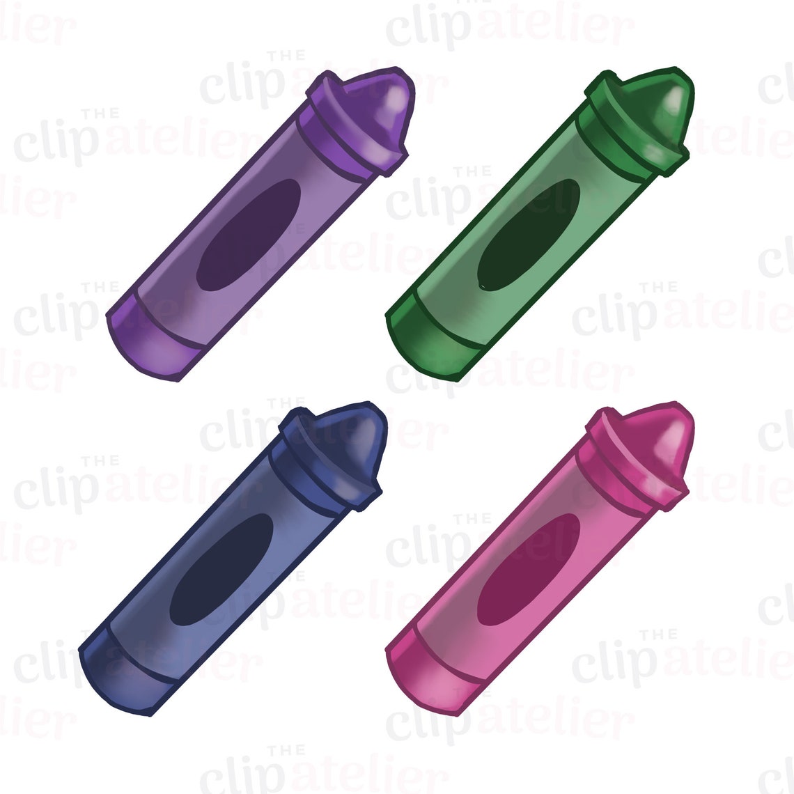 Crayon Clipart Illustrations Colourful Crayons Instant Download Crayon ...