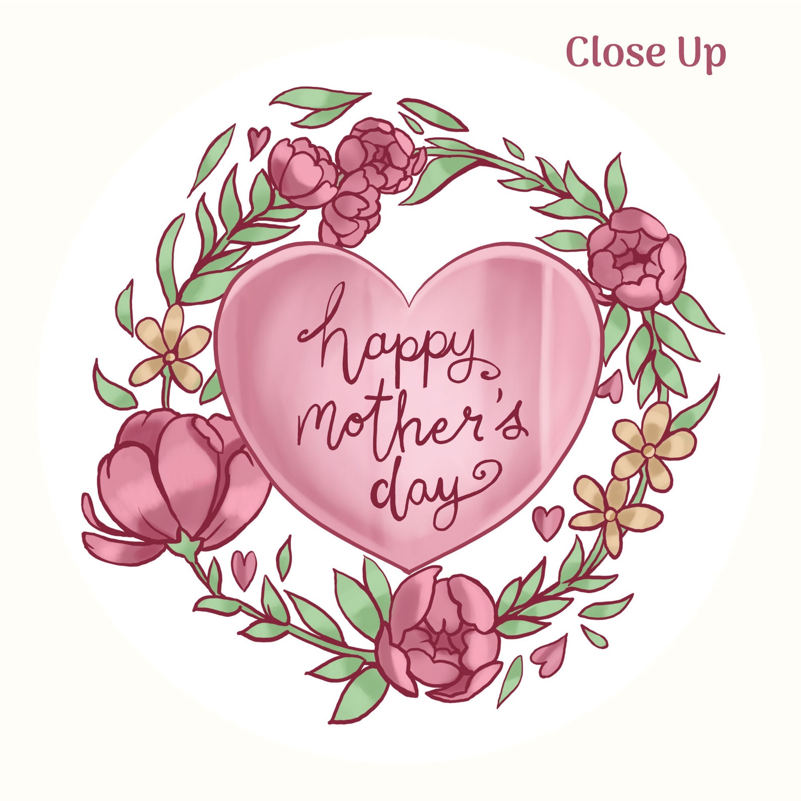 Mother's Day Clipart Illustrations Floral Wreath PNG | Etsy