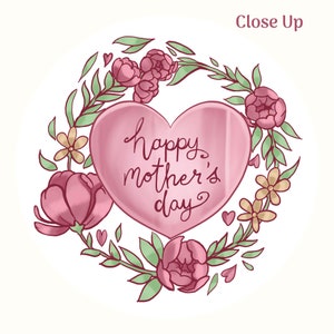 Mother's Day Clipart Illustrations | Floral Wreath PNG Download | Heart ...