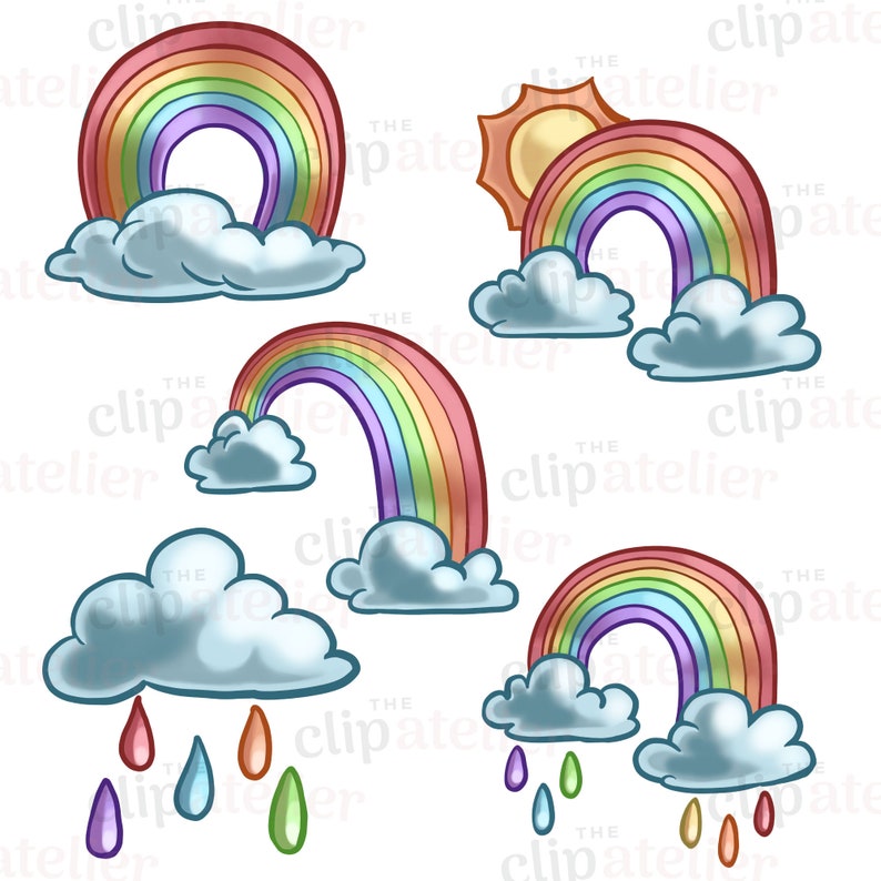 Rainbow Clipart Illustrations Colourful Rainbows Clip Art Download ...