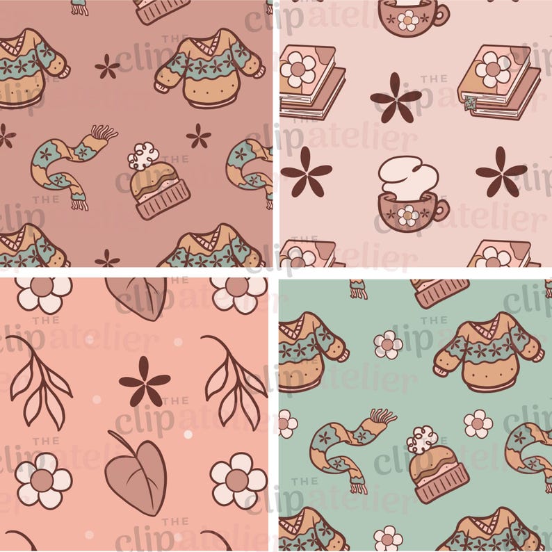 Boho Fall Seamless Patterns: Autumn Digital Paper Pack (JPG, Digital ...
