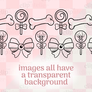 Cute Halloween Line Art | Hand-drawn Clipart Images | Spooky Cute ...