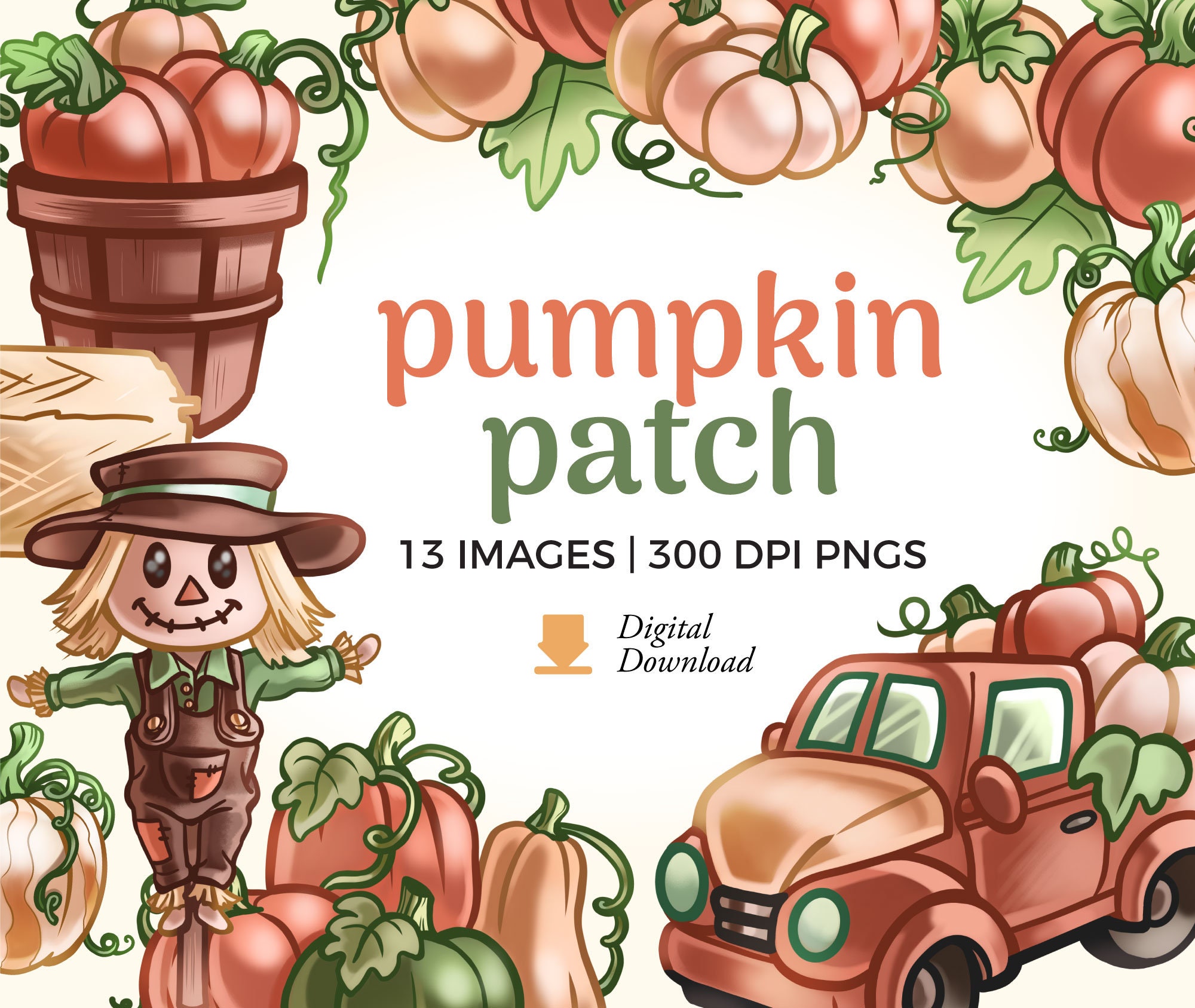 Pumpkin Picking Clipart