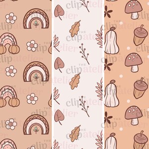 Boho Fall Seamless Patterns: Autumn Digital Paper Pack (JPG, Digital ...