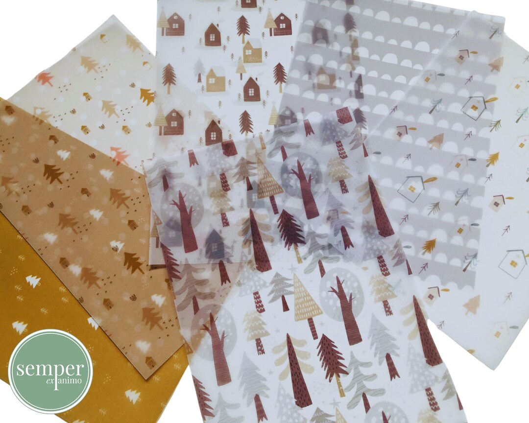 Vellum Paper Set | A5 | Winter Forest | Scrapbooking Paper | Journaling ...